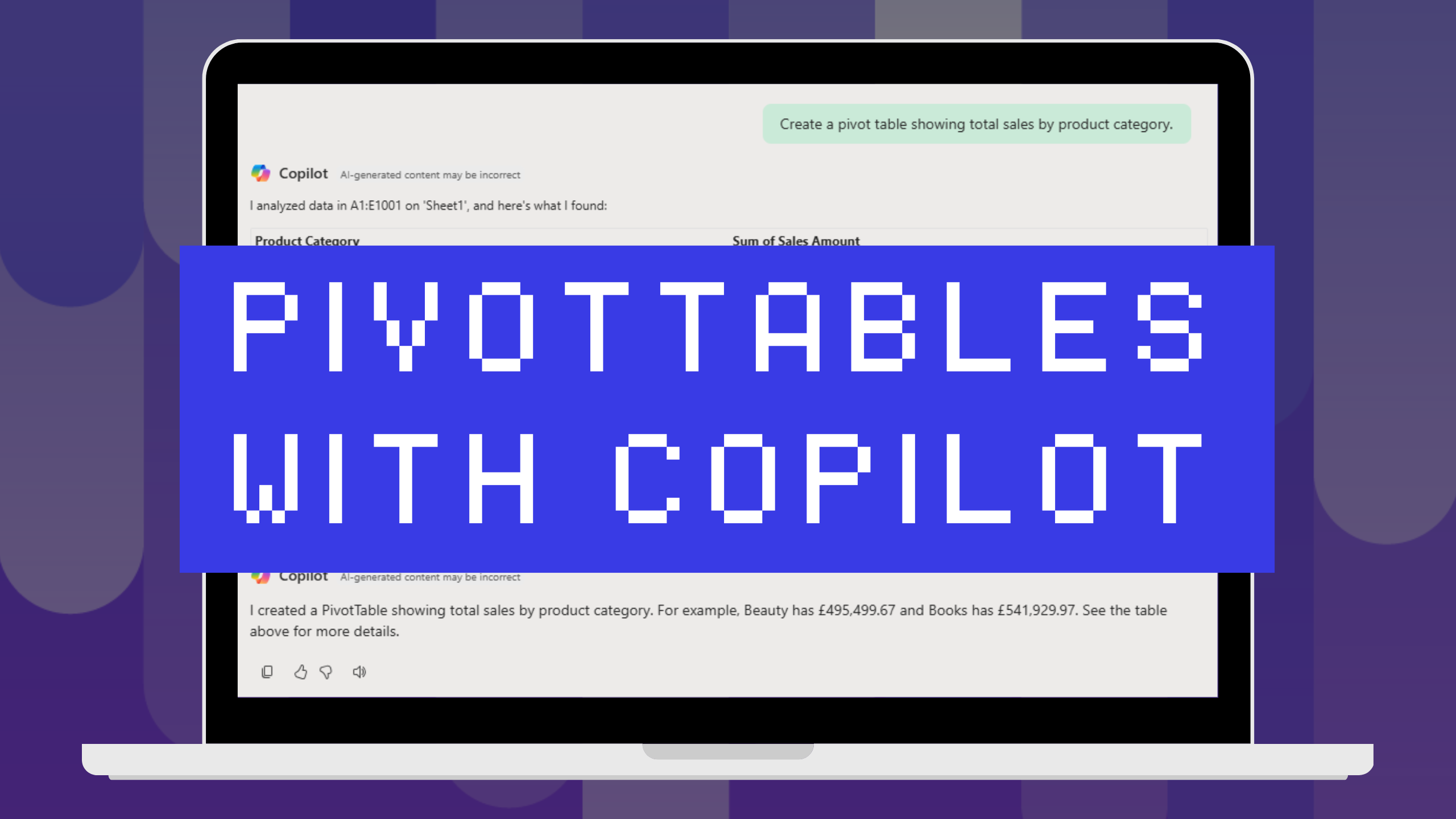 How to use Microsoft Copilot for Excel to create PivotTables